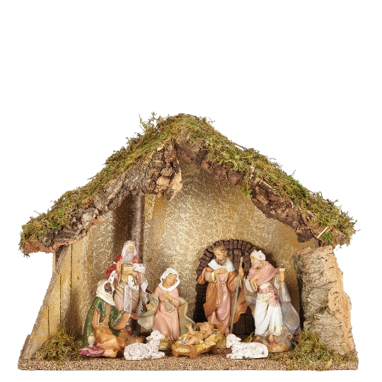FontaniniStore.com: 5 Inch Scale 8-PC Nativity Set with Italian Stable ...