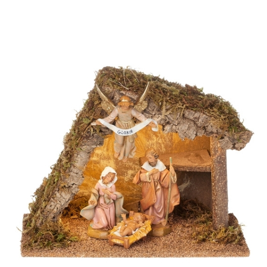 5 Inch Scale, 4-Piece Figure Set with LED Italian Stable