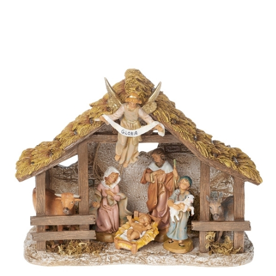 Fontanini 5 Inch Nativity Set with Stable | Traditional 7-PC Christmas ...