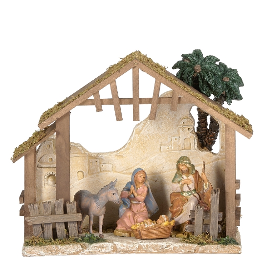 Fontanini 5 Inch Scale Nativity Set with Resin Stable