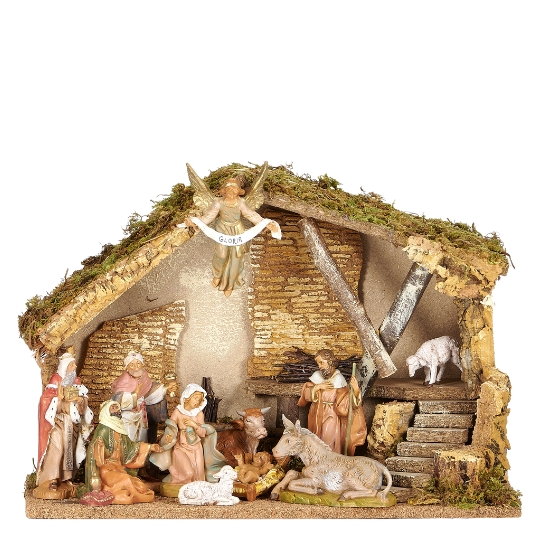 Fontanini 5 Inch 11-PC Nativity Set with Italian Staircase Stable