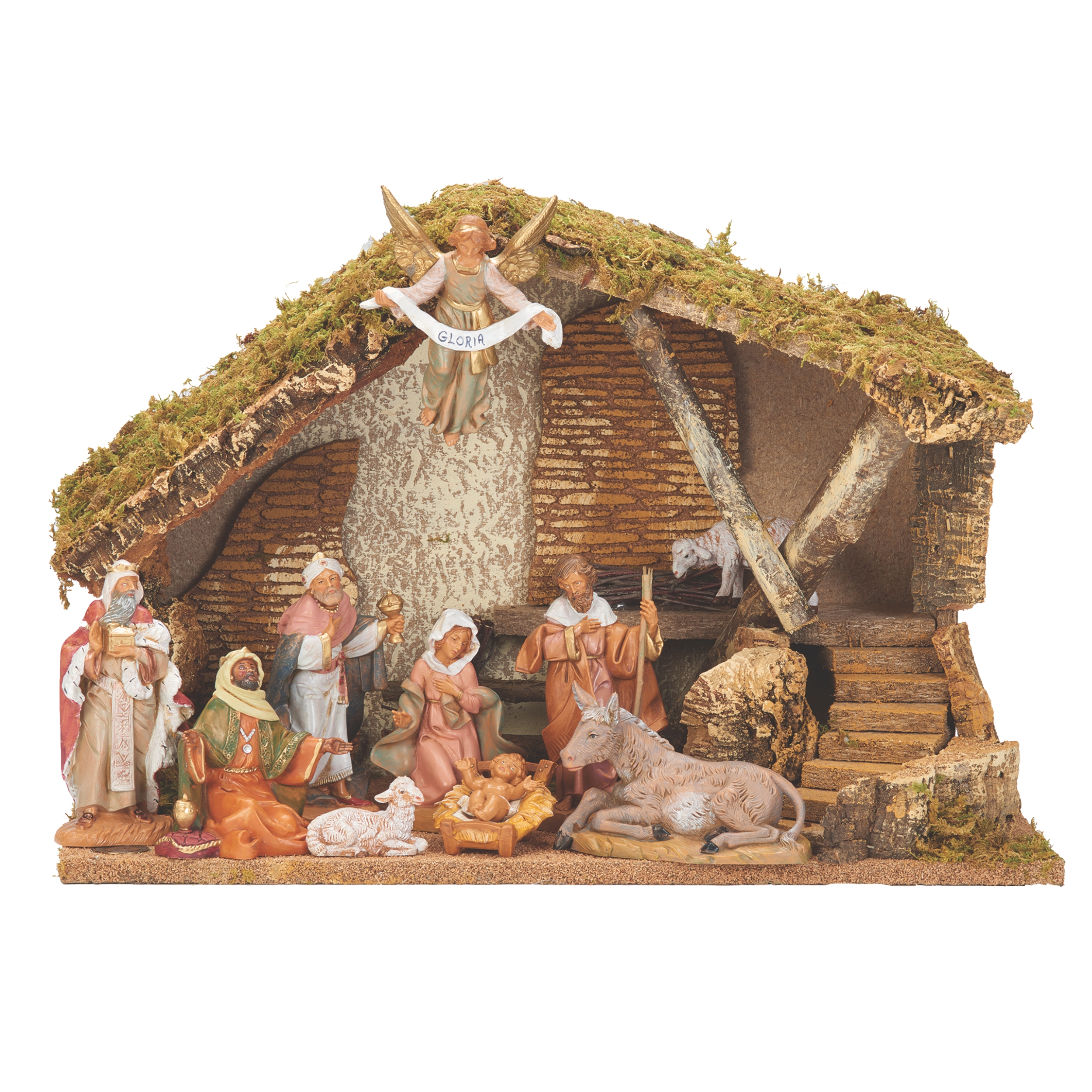 5 Inch Scale 11-PC Italian Nativity Set with Staircase Stable by Fontanini